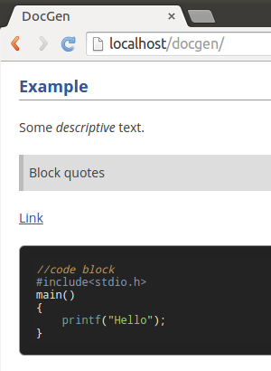 DocGen - a documentation tool